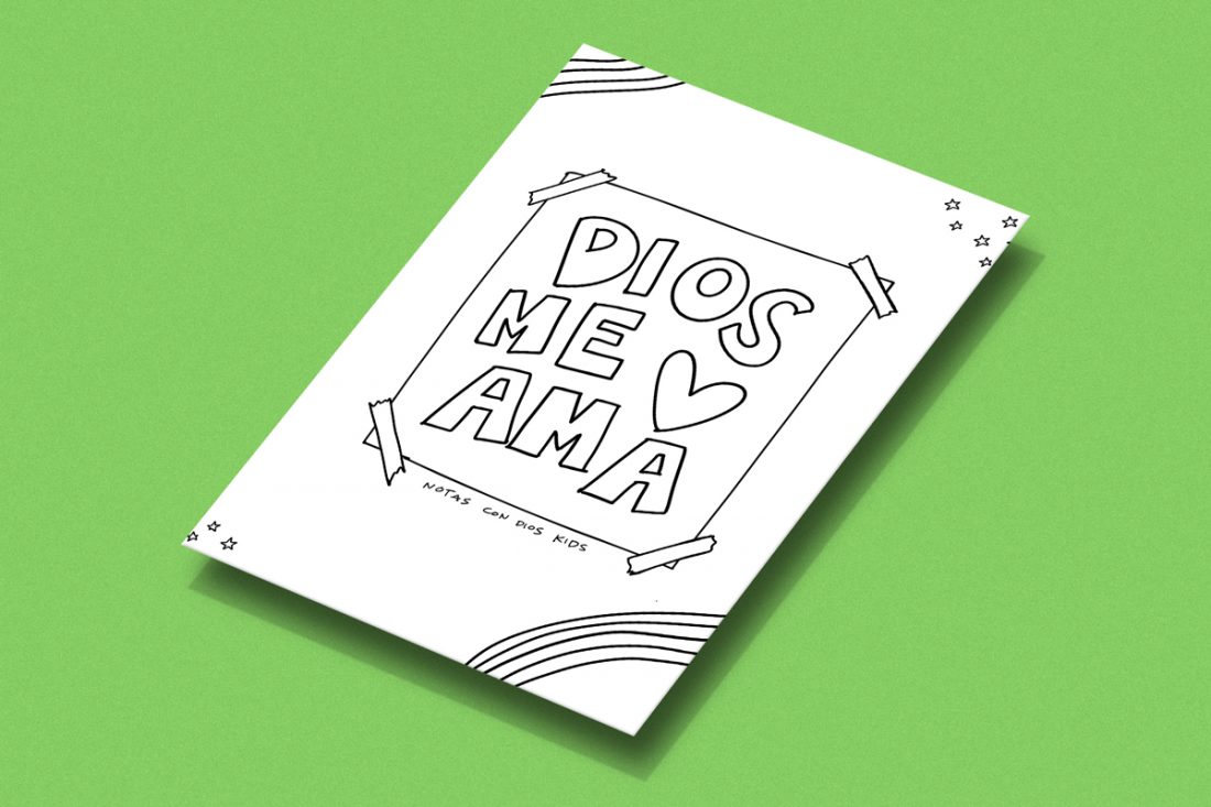 Hojas para colorear (Versión Imprimible – Dios me ama) – Notas con Dios